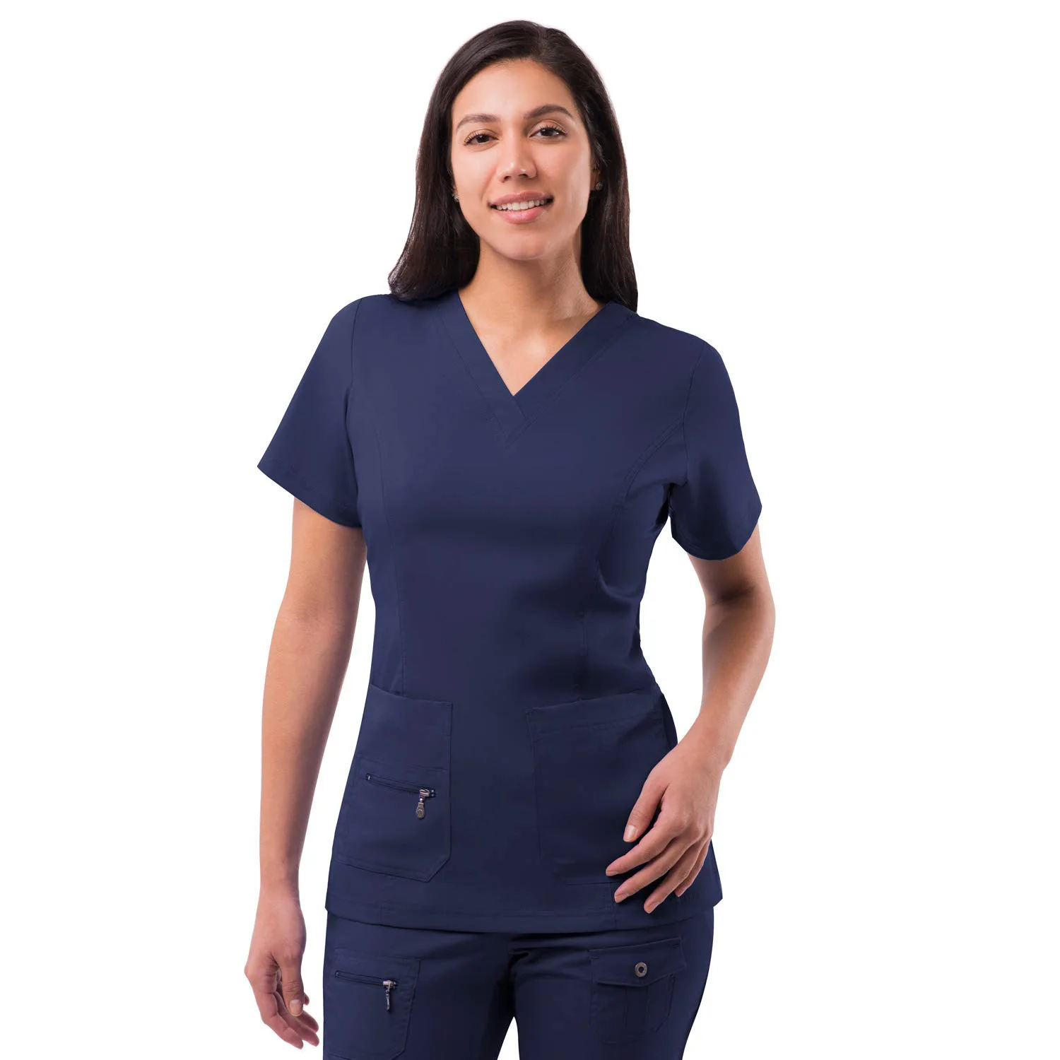 Navy Blue Medical Uniform Scrubs Set - Plus Size & Custom