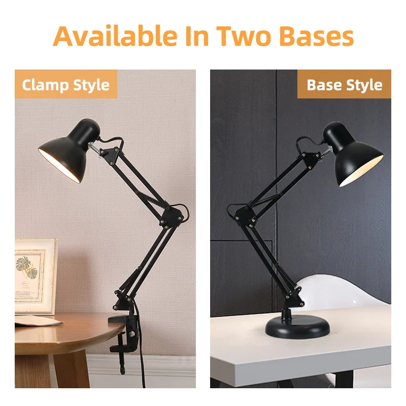 Articulated Metal Table Lamp E27 Bulb Touch Control Adjustable Led ...