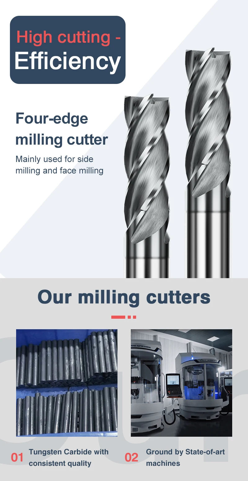 Hrc 45/55/60/70 Solid Carbide End Mill Cnc Cutter Tool Safety Milling ...