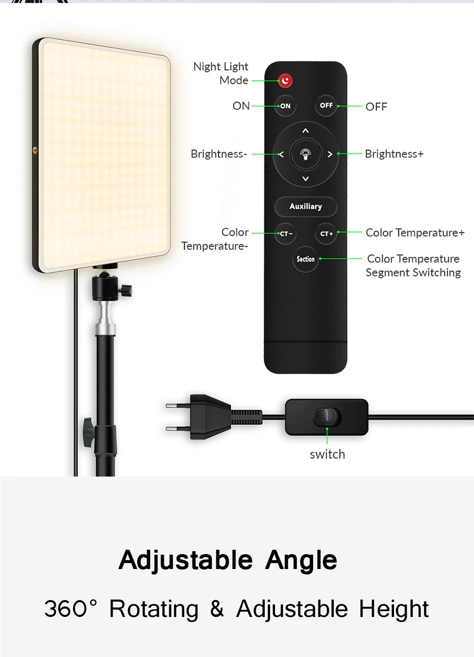 Panel Bi-color 2700k-5700k Photography Lighting Live Stream Photo ...