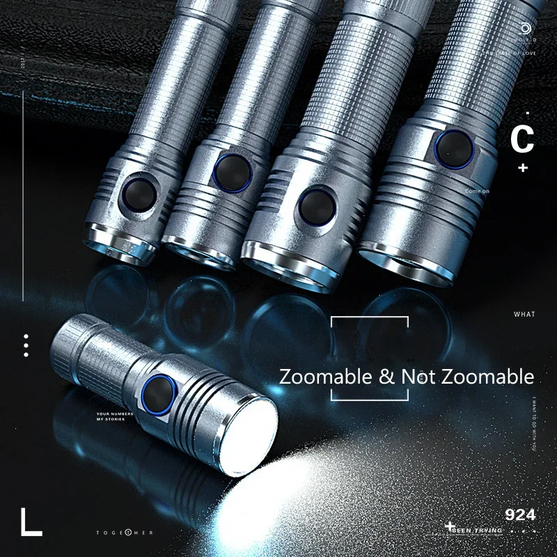 Mini LED Tactical Flashlight Rechargeable Flashlight T6 Super Bright ...