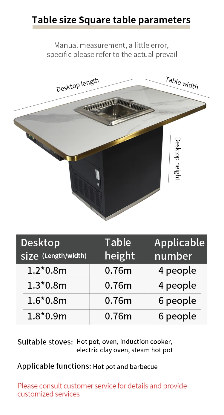 Modern High Quality Korean Restaurant Barbecue Hotpot Table - Buy ...