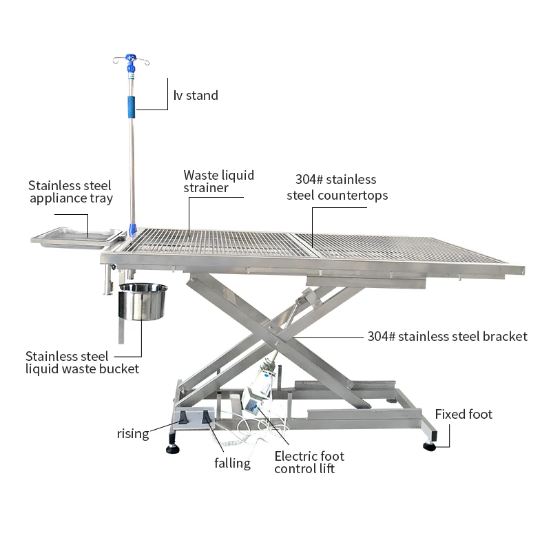 Stainless Steel Veterinary Surgical Table - Durable & Versatile