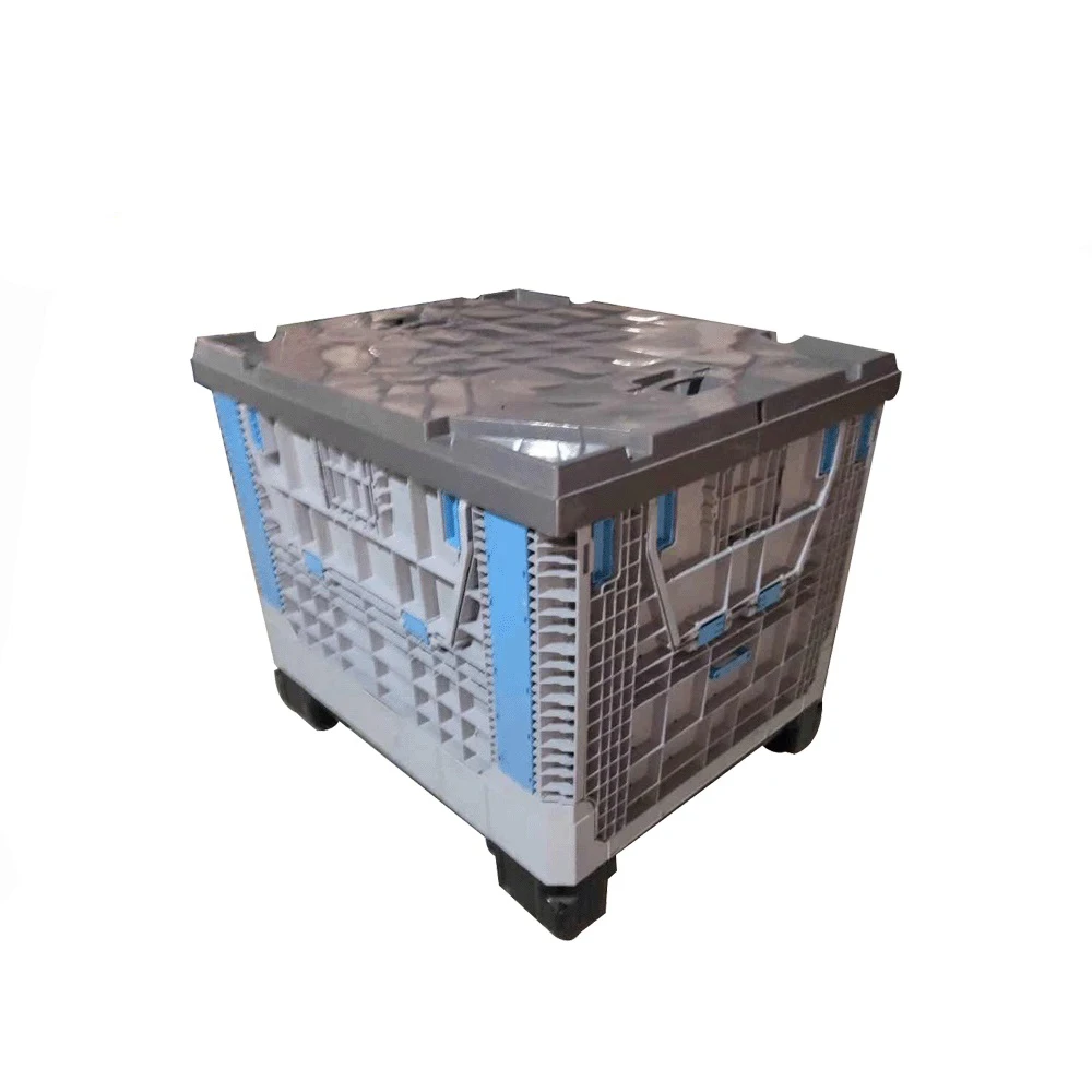 Plastic foldable space-saving pallet baskets box crates for warehouse ...