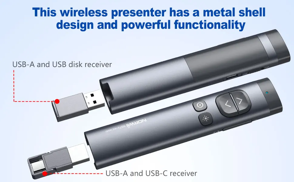 N97s Digital Laser Bluetooth Wireless Presenter - 50m Control