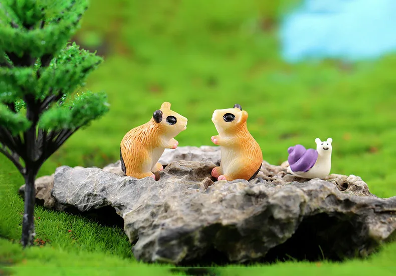 Miniature Cute Hamster Animals Figurine Forest Critter Desktop Car DIY ...