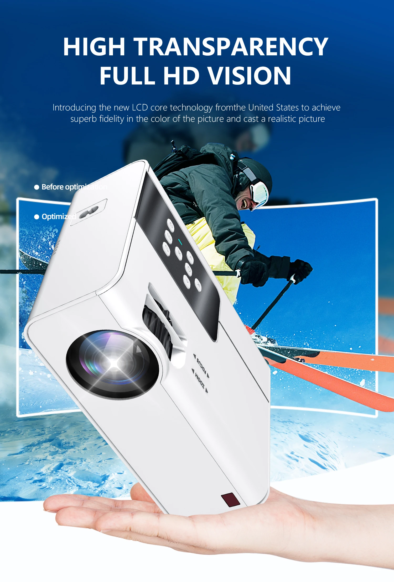 Hot Smart Projector 4k Cinema Screen Video Streaming Mirror Screen ...