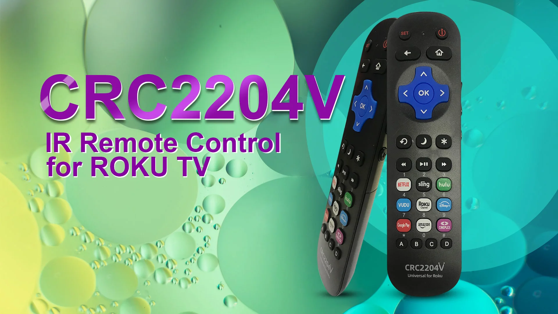 Crc2204v Universal Remote Control For Roku Tvs Fit For All Brand Works ...