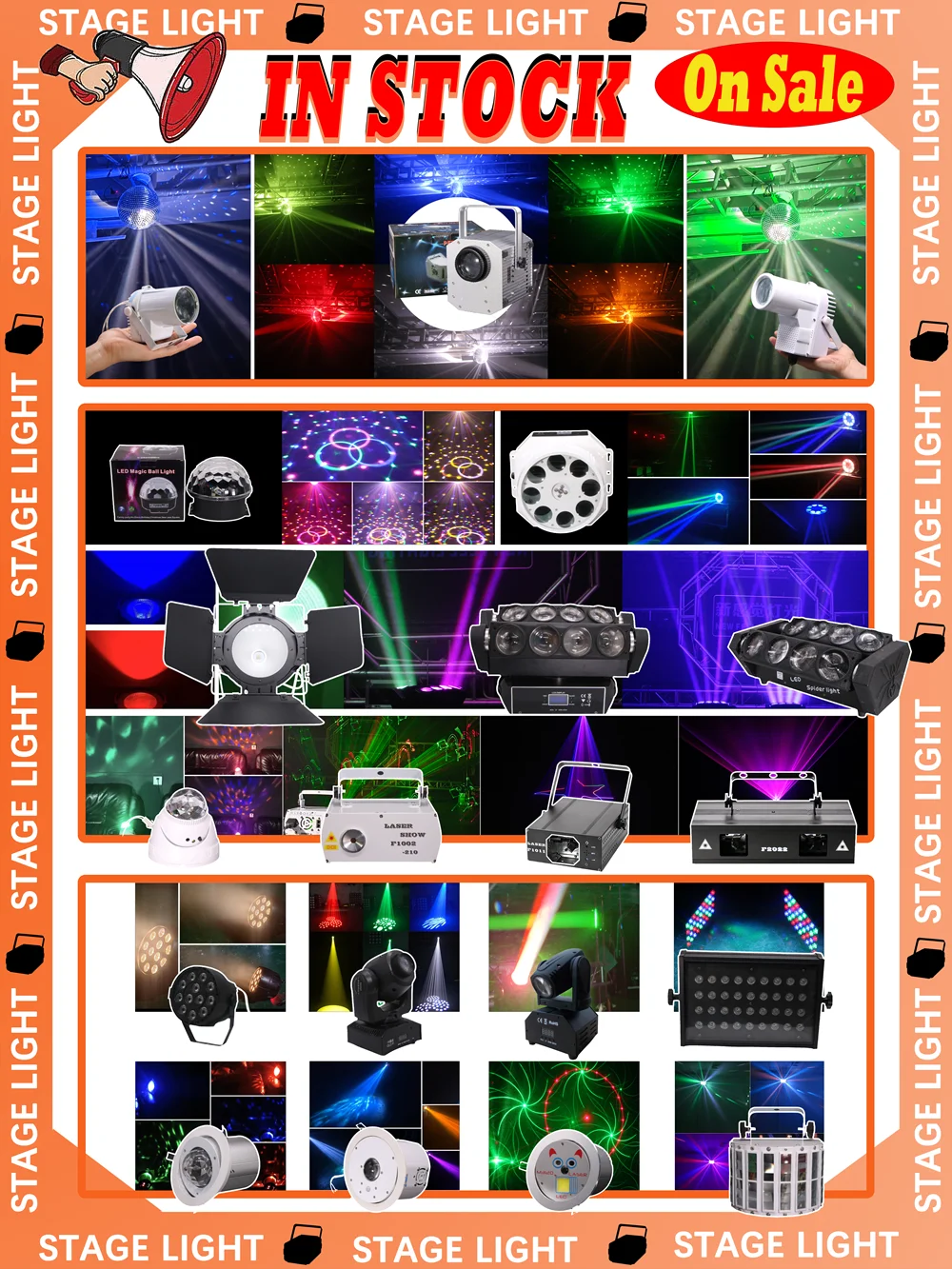 In Stock On Sale Sound Control Led Crystal Magical Ball Disco Lights ...