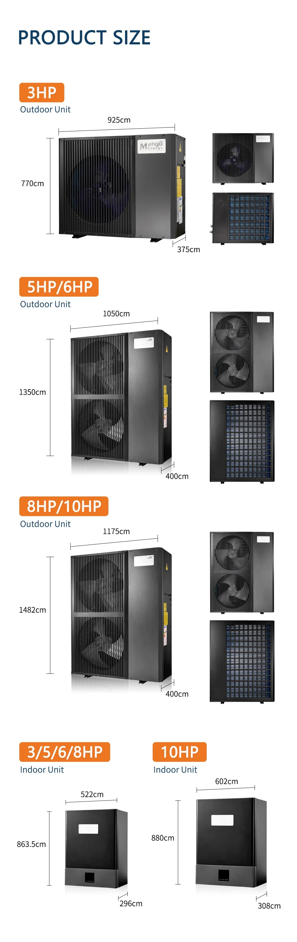 Split High Cop Inverter Heat Pump Air To Water Heatpump Heater Heating ...