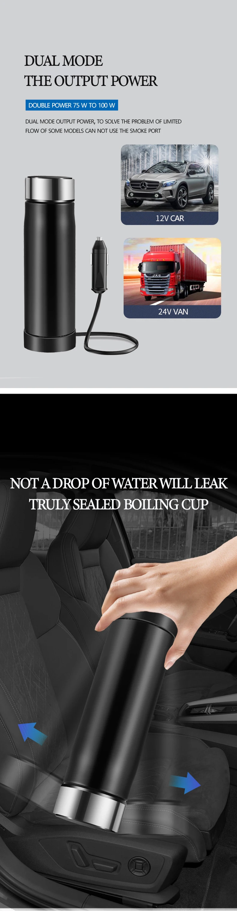 Smart Car Heating Cup - 12v 304 Stainless Steel Thermos