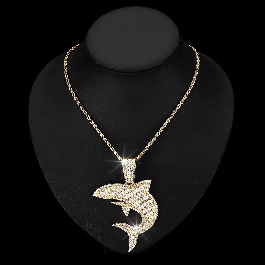 Yiwu Daicy New Design Diamond Shark Pendant Alloy Bling Bling Hip Hop ...