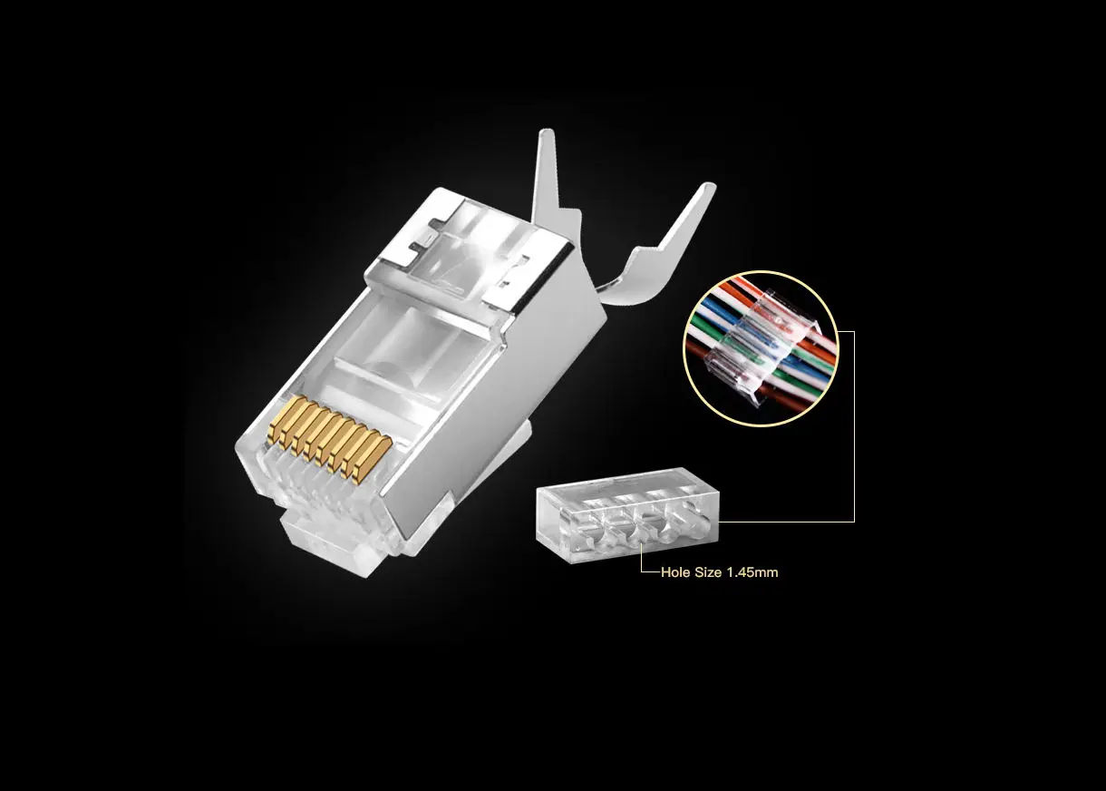 Ethernet RJ45 CONNECTOR FOR UTP FTP SFTP 8P8C Network Connector CAT7 ...