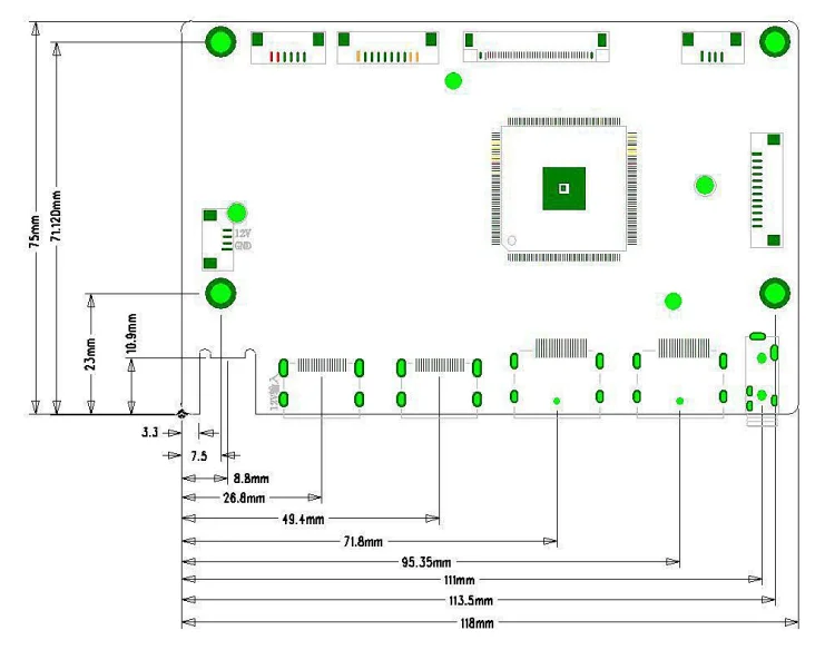 HDMI DP Input 4K LCD Controller Board RTD 9514 for 12.5 Inch Panel