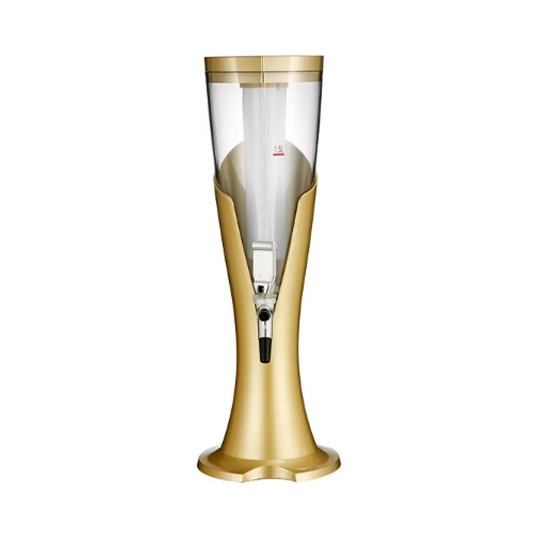 3 Liter Beer Tower Dispenser Yellow Color Drink Dispenser with Ice Tube ...