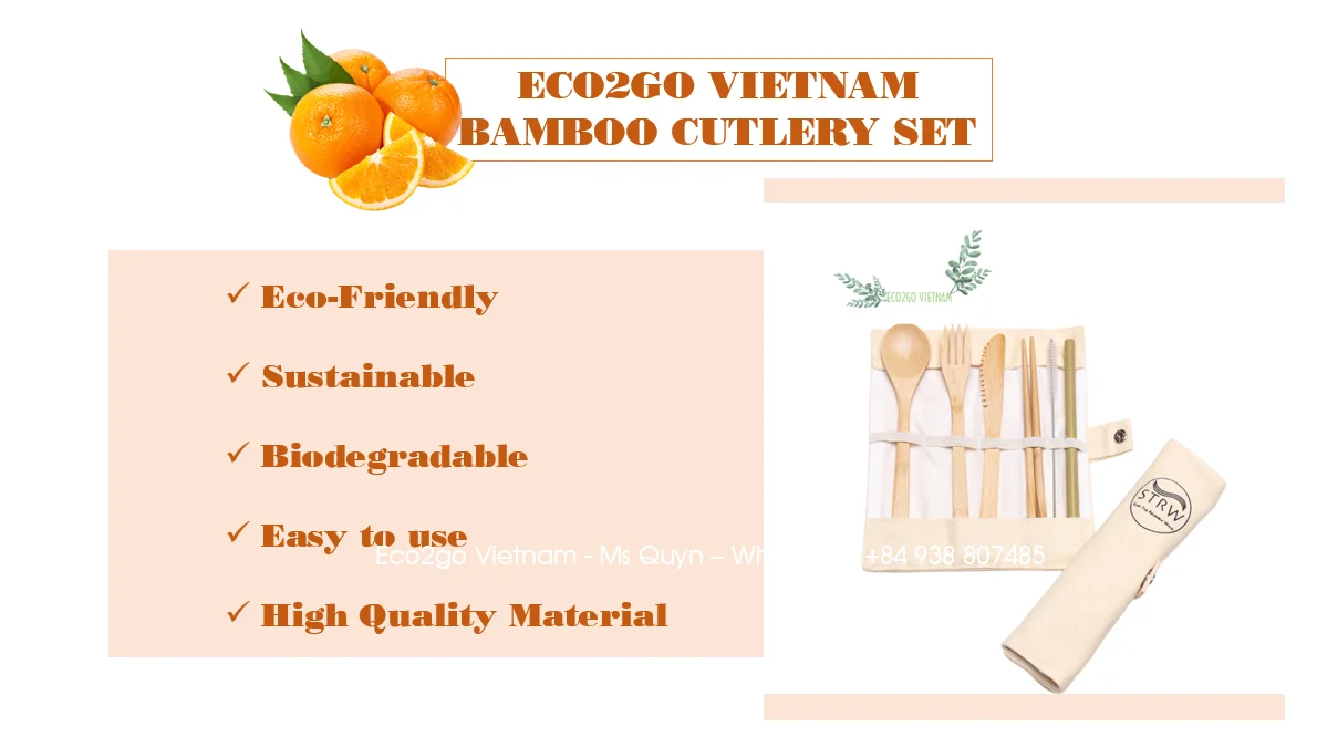 Non-toxic Eco-friendly Natural Bamboo Handle Cutlery Travel Set Free ...