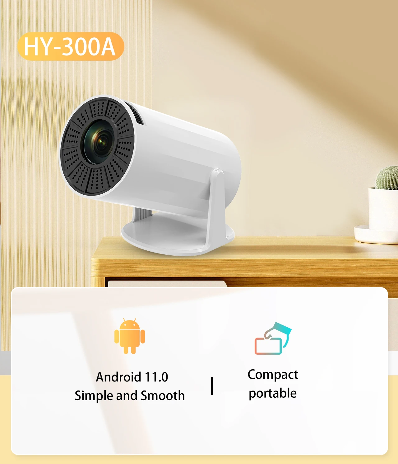 Outdoors Smart Android 11.0 Mini LCD Projector - Portable Home Theater