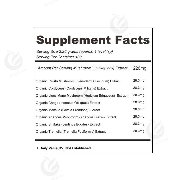 Private Label Mushroom Complex Mushroom Mix Powder Organic Mushroom ...