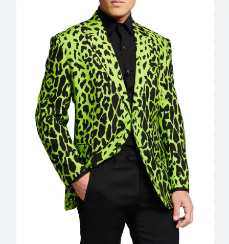 Leopard Print Piece Suit Business Formal Coat Men Blazer Men Suit Large ...