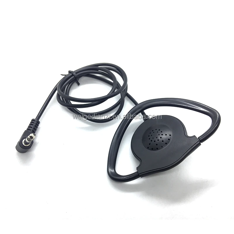 Single Side Headset D Shape 3.5mm Earpiece Mono Hook Earphone Two Way ...