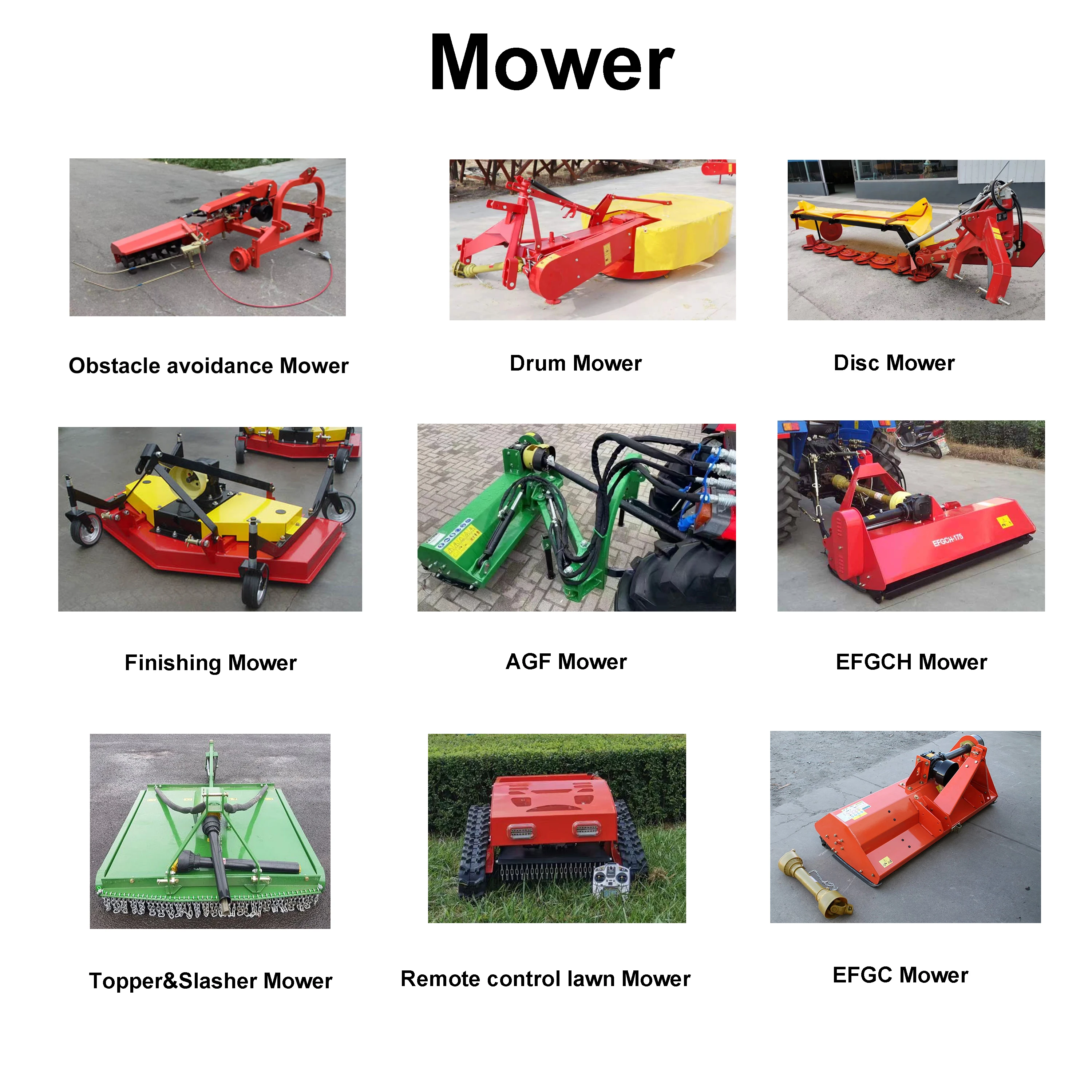 Easy Operation Topper/slasher Mower For Tractor Farm Implement ...