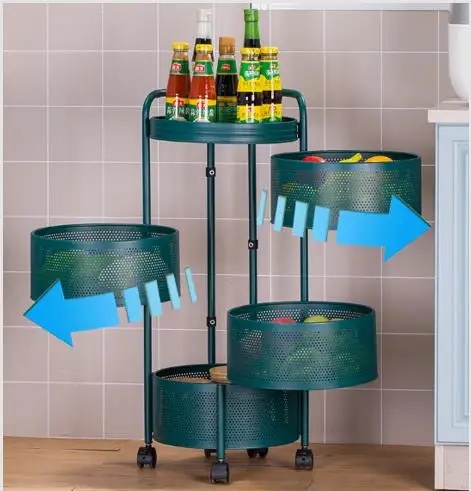 Household Sundries Multi-layer Round Movable Fruit Rack Vegetable ...