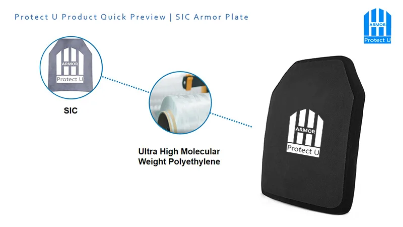 Protect U Monolithic Sic Personal Protective Uhmwpe Hard Sic Plate ...