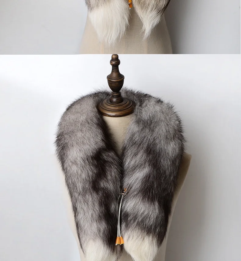 Genuine Fox Tail Collar Scarf Stole Animal Fur Custom Made