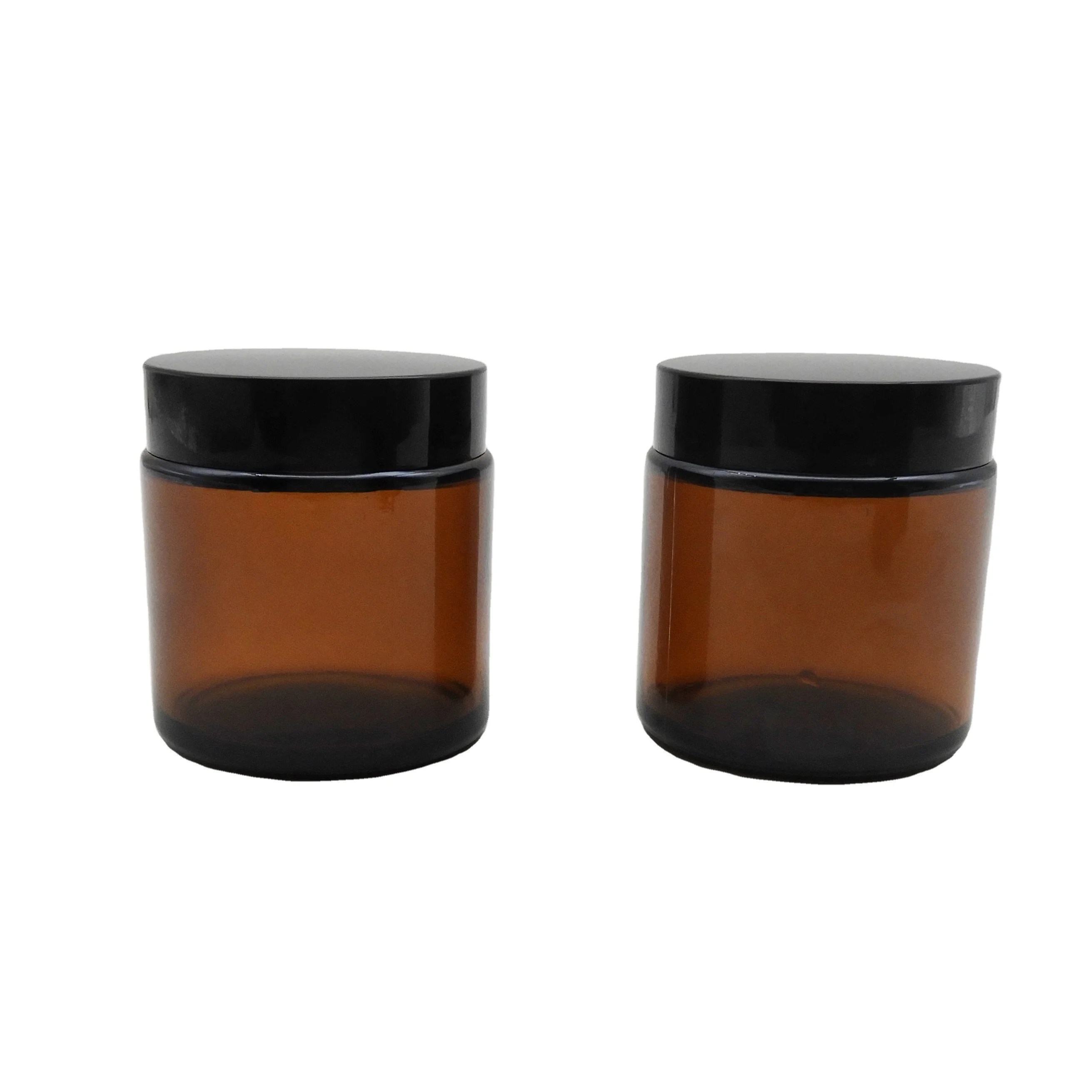 Cosmetic Amber Glass Jar Round Small Empty 10g 15g 20g 30g 50g 60g 100g ...