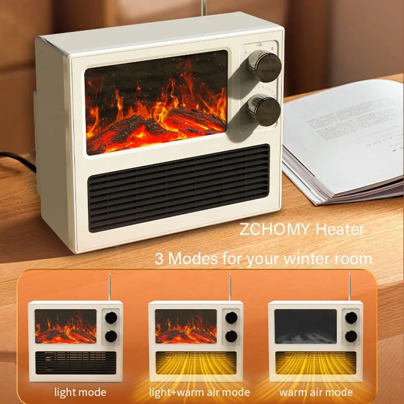 Mini Portable Electric Fireplace 1000w Tabletop Stove Heater With 3d ...