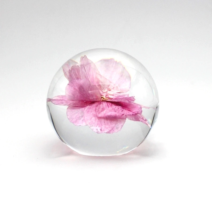 Transparent Crystal Flower Cherry Blossom Paperweight Natural Plant ...