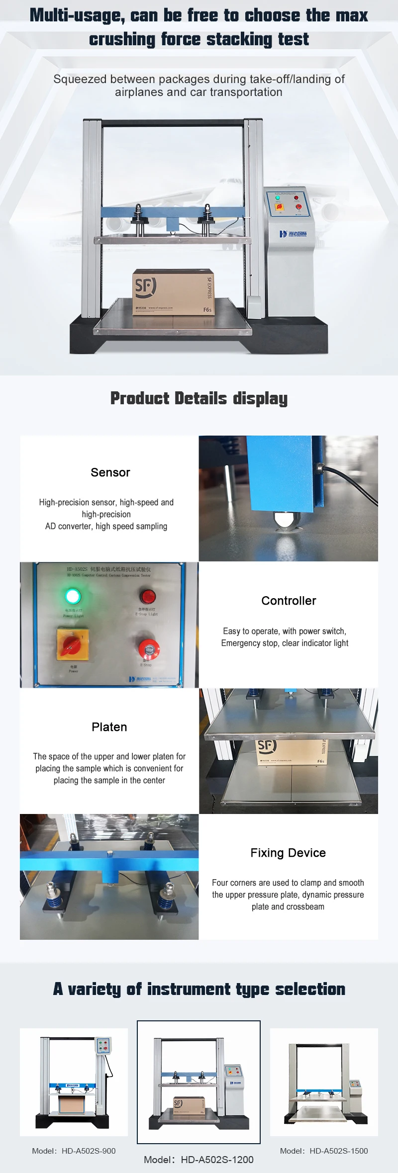 Computer Control Box Compression Testing Machine/Digital Compressive ...