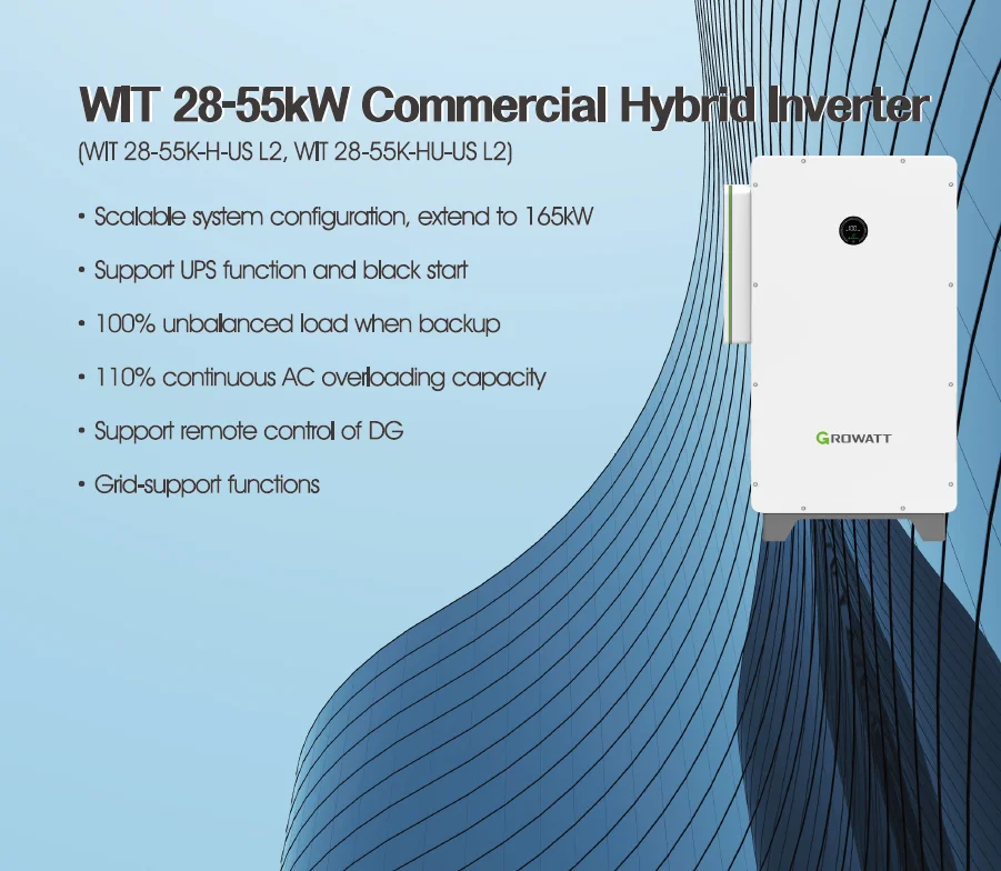 Smart Growatt Wit 28-55kw Commercial Hybrid Power Inverter Solar Inverter Hybrid Inverter Solar ...