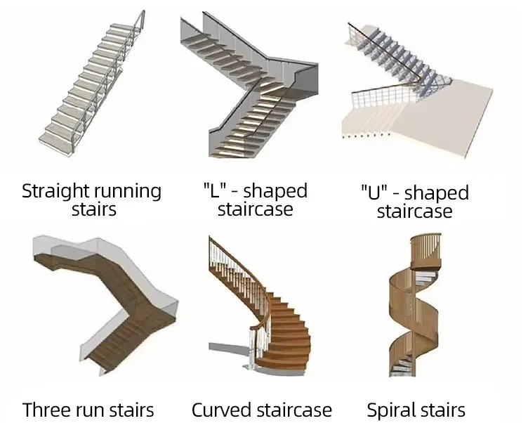 Mono Stringer Prefab Wood Staircase for Modern House Projects