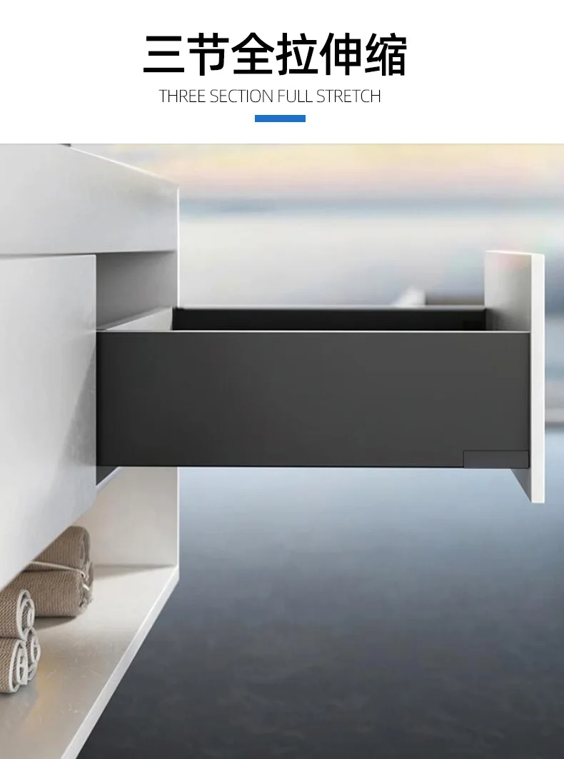 Kitchen Cabinet Extendable Rail Table Soft Closing Slim Aluminium ...