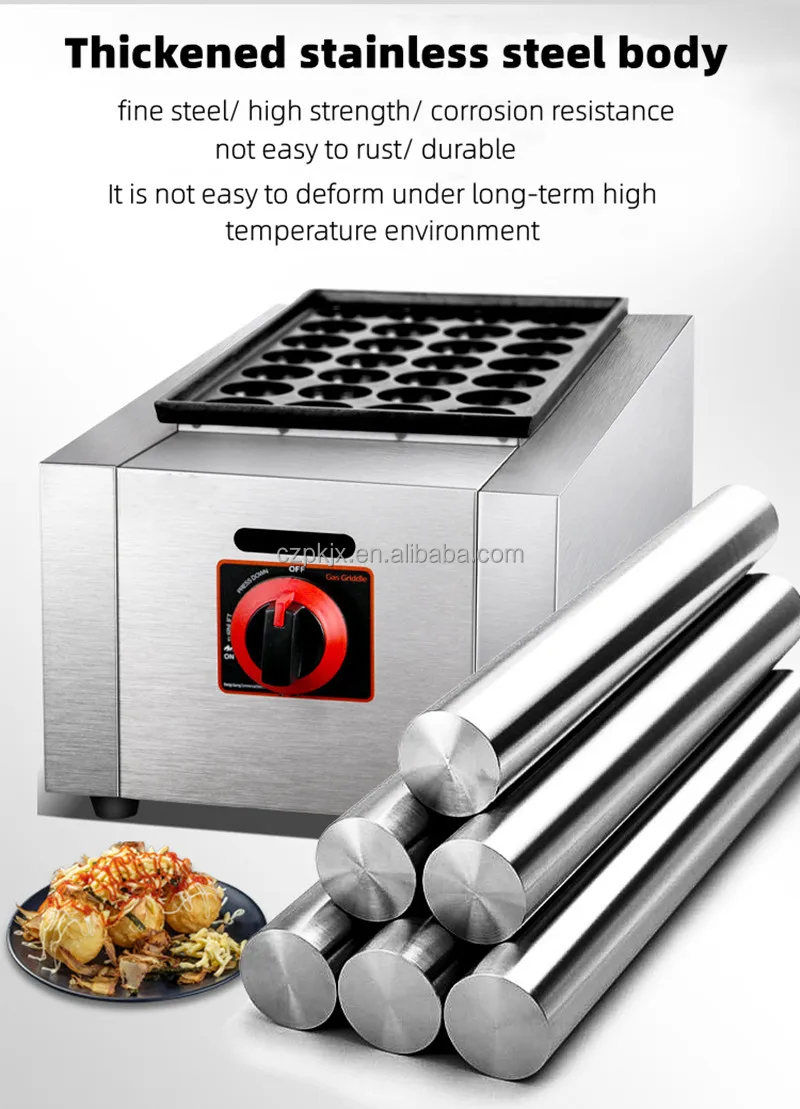 28 Holes Octopus Balls Grill Machine Street Snack Food Fish Pellet ...