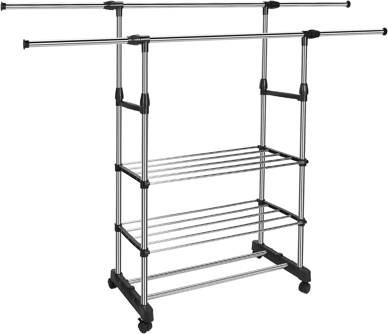 New Trend Product Mobile Clothes Hanger Stand Drying Rack Metal Rolling ...