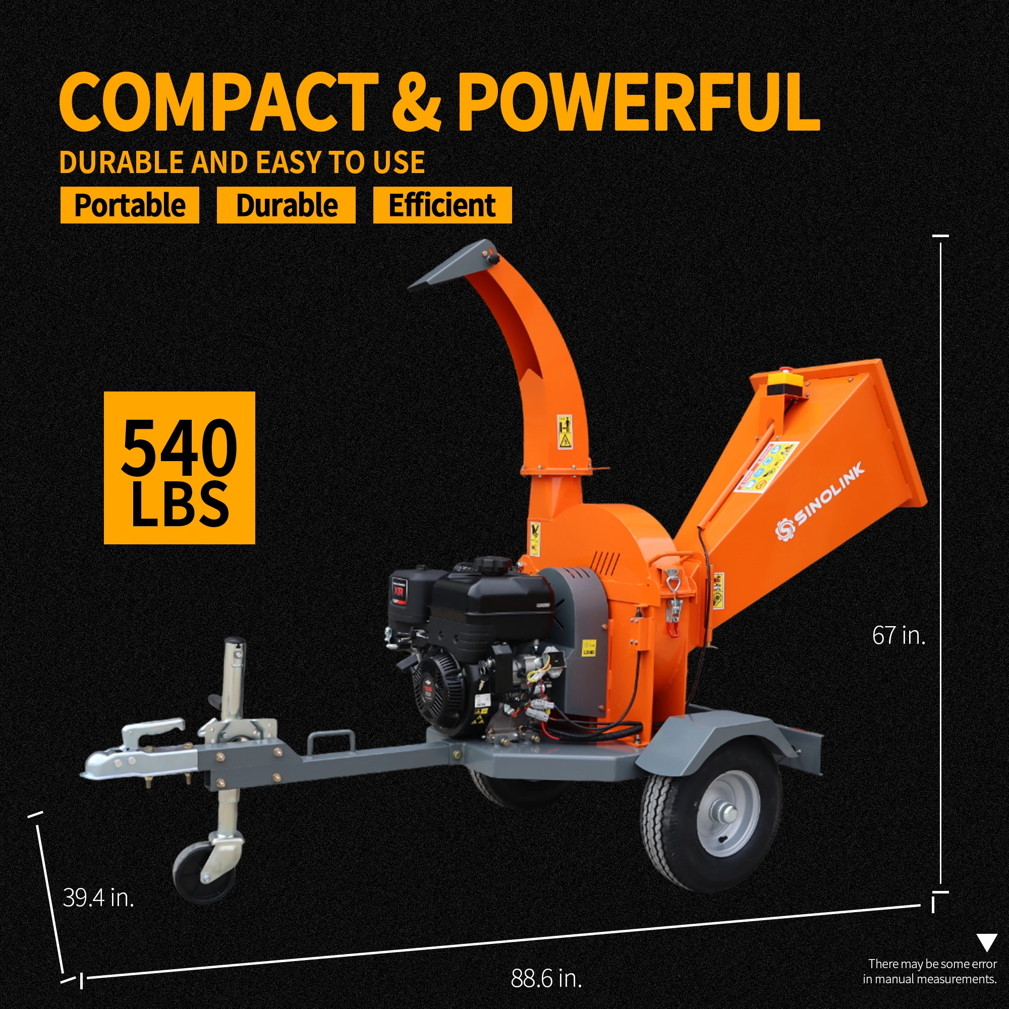 12 Inch Mobile Disc Wood Chipper with 15hp Electric Blade
