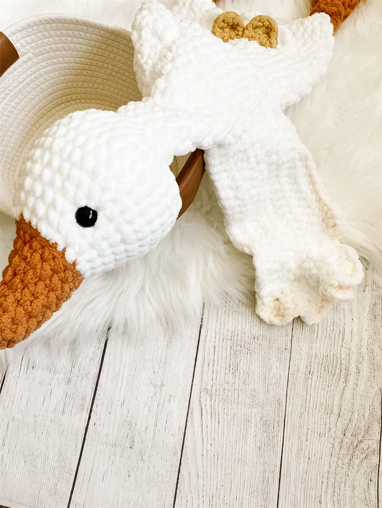 Baby Cuddle Blanket Chenille Yarn Goose Lovey Handmade Crochet Baby ...