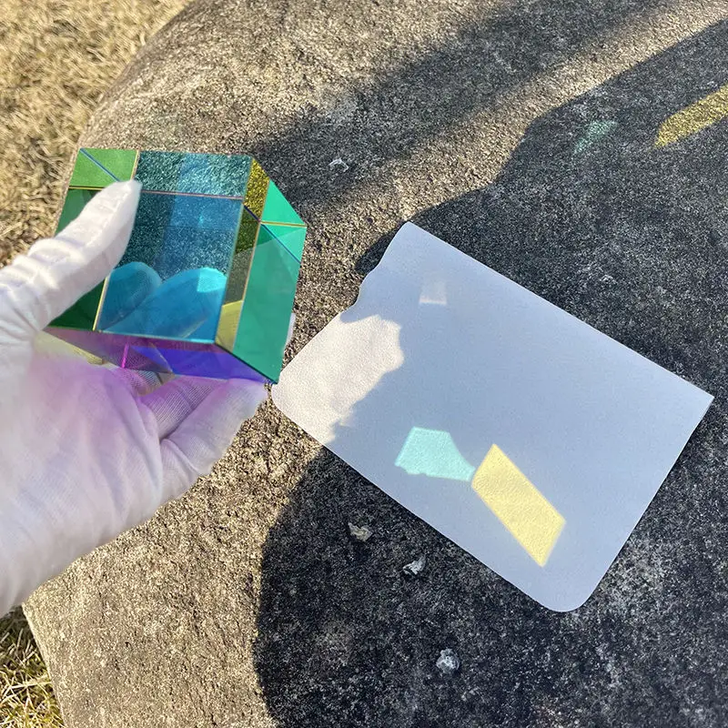 Crystal Cube Colorful RGB Dispersion Prism for Science