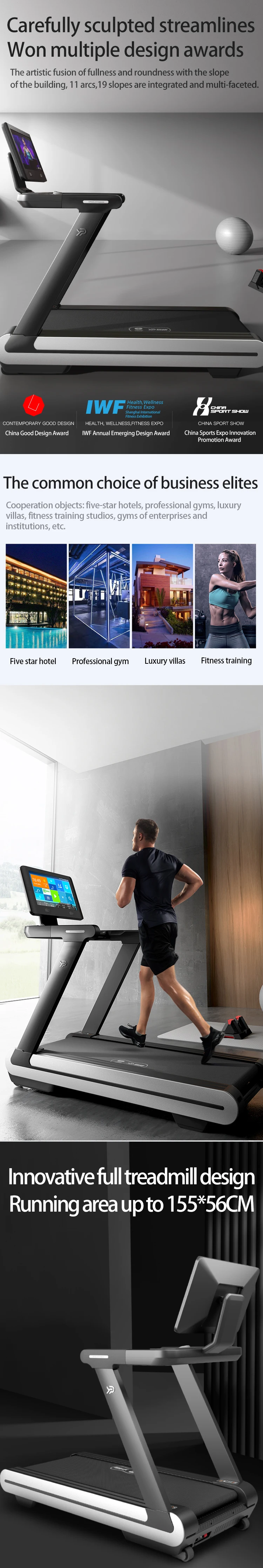 Ypoo Exercise Running Machine Big 18.5 Inch Screen Incline Semi ...