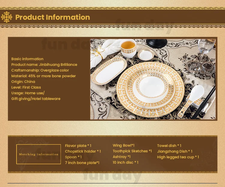 Luxury Gold and White Checkered Tableware Overglaze Color Dinner Plate ...