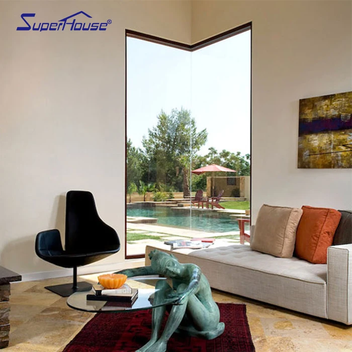 Modern Villa House Window Customized Frame Color Size Large Corner ...