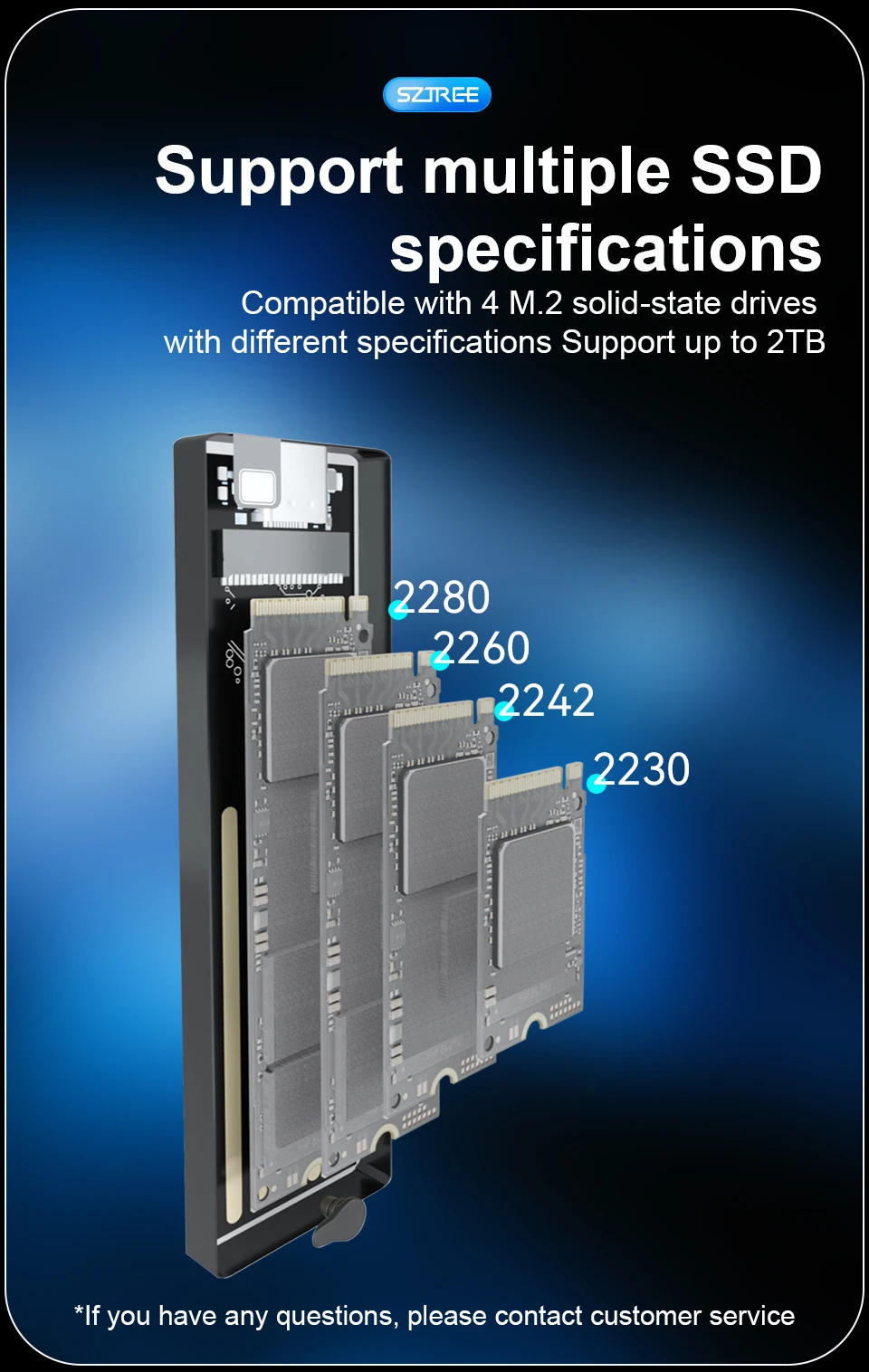 M.2 Nvme SSD Enclosure - 10gbps USB C External Hard Drive