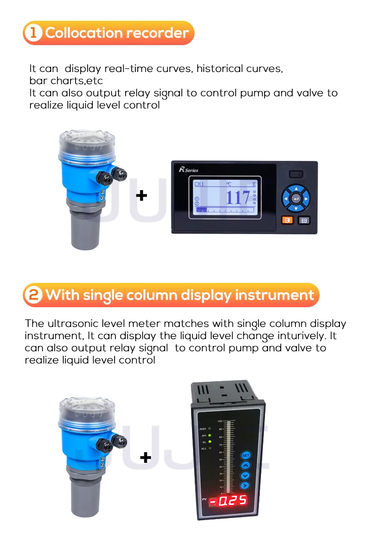 Level Indicator Diesel Level Sensor 4-20mA RS485 Ultrasonic Level Meter ...