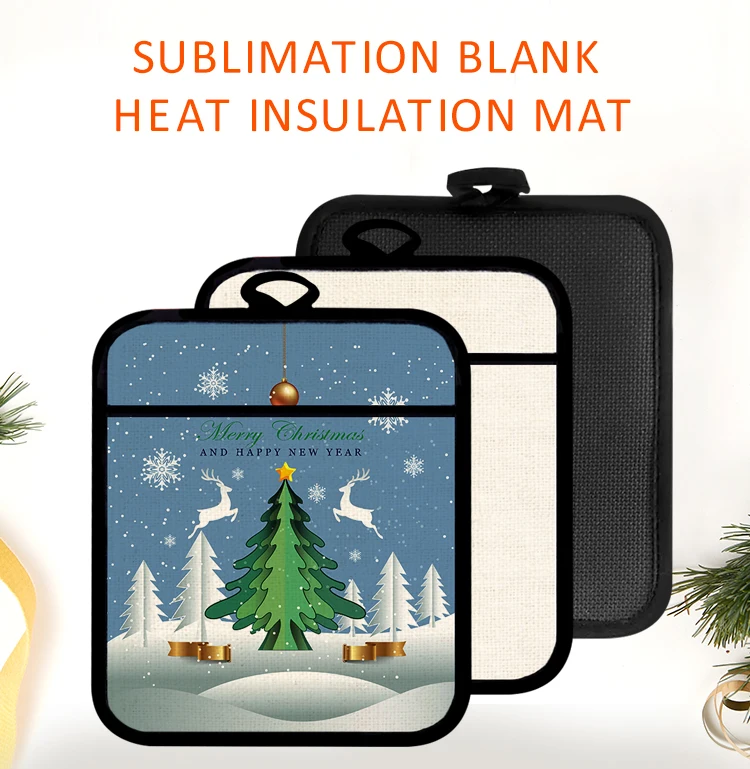 Customized Blank Sublimation Pot Mat Heat Transfer Cotton Linen Pot ...