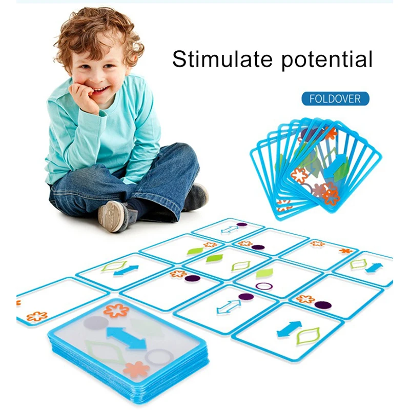 Kids Overlappingtransparent Card Spatial Logical Puzzle Table Games ...