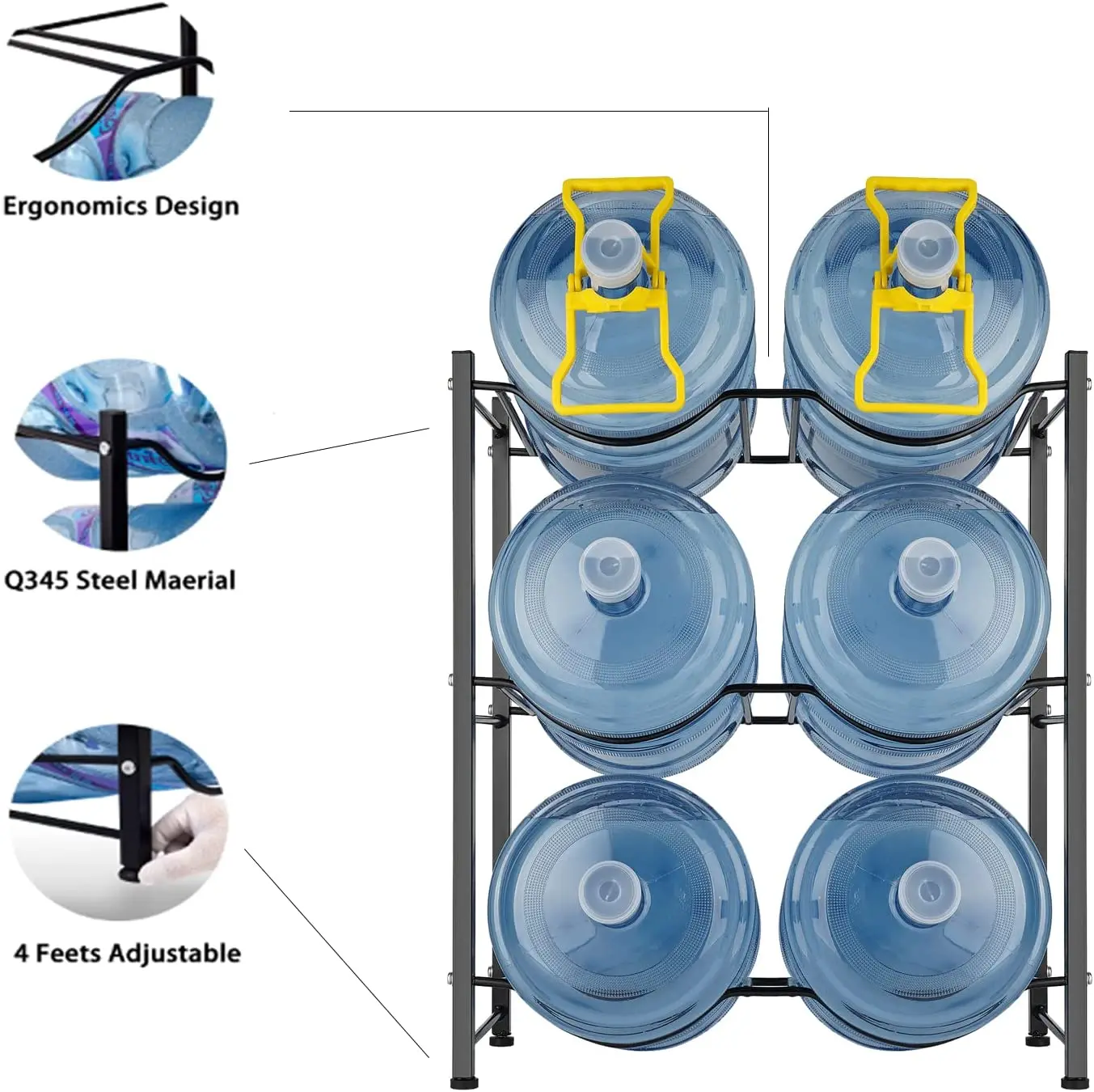 3-Tier 5 Gallon Stackable Water Bottle Storage Rack Holder| Alibaba.com