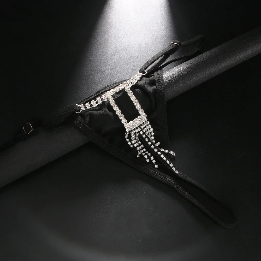 New Rhinestone Underwear European And American Sexy Square Tassel Fun ...