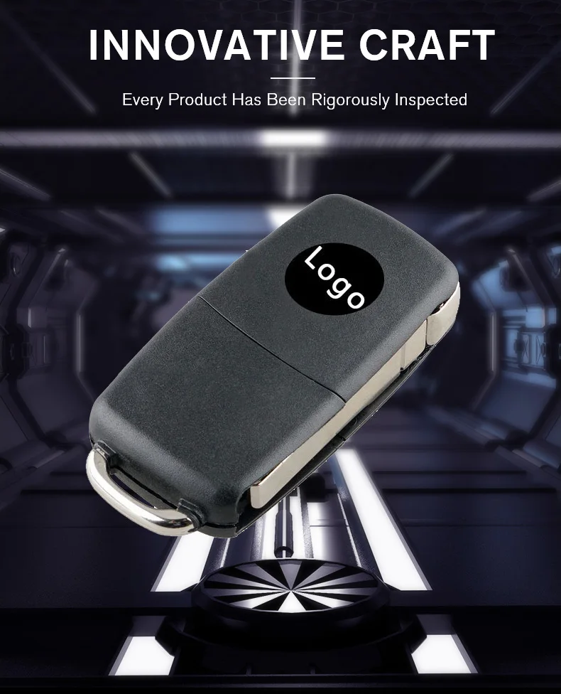 Flip Auto Car Key 3 Buttons 433mhz ID48 Chip Fob Remote Key for VW ...